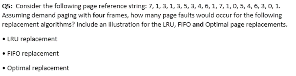 Solved Q4: Consider the following page reference string: | Chegg.com