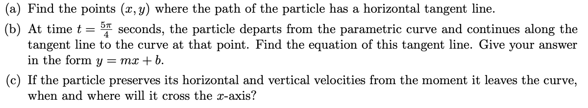 Solved A particle moves according to the parametric | Chegg.com