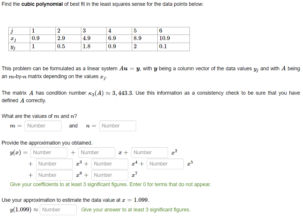 Solved Find the cubic polynomial of best fit in the least | Chegg.com