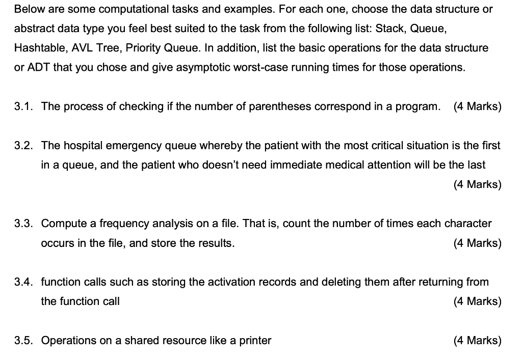 Solved Below are some computational tasks and examples. For | Chegg.com