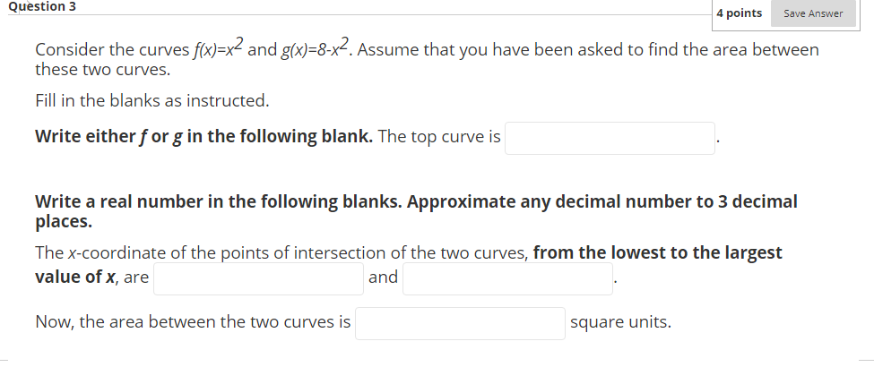 Solved Question 3 4 points Save Answer Consider the curves | Chegg.com