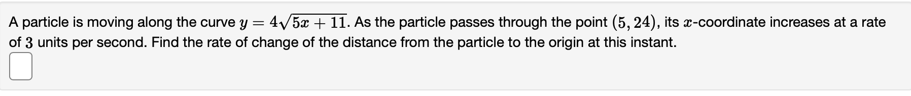 Solved A particle is moving along the curve y=45x+11. As the | Chegg.com