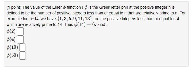 Solved The Value Of The Euler ϕϕ Function ϕϕ Is The Greek