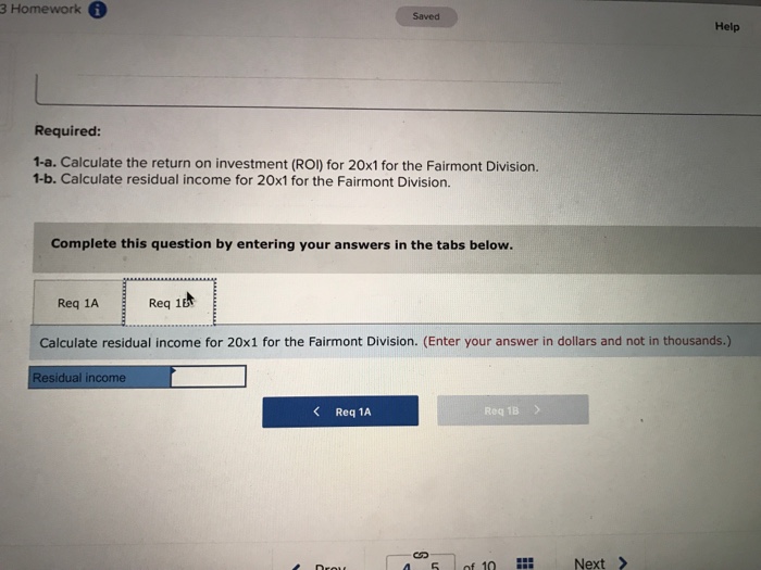 Solved Required 1-a. Calculate the return on investment | Chegg.com