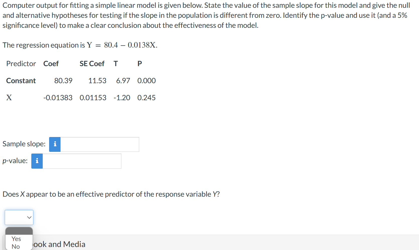 Solved Computer output for fitting a simple linear model is | Chegg.com