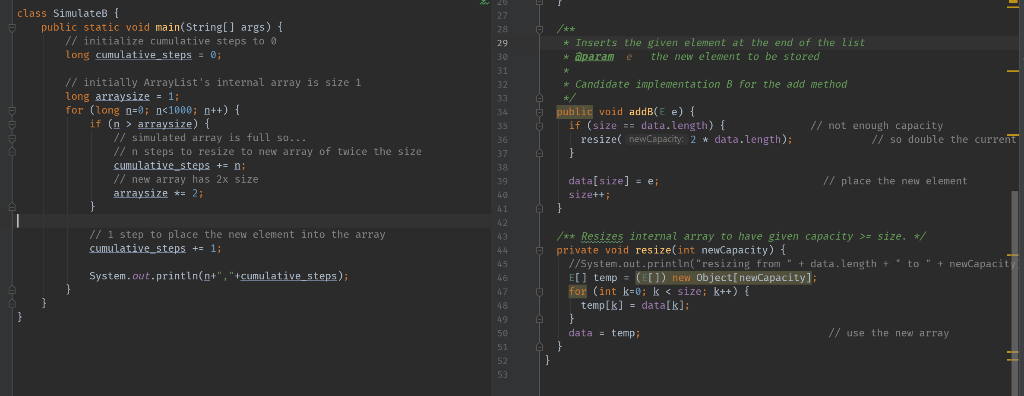 AddB-Simulation The code in SimulateB.java simulates | Chegg.com