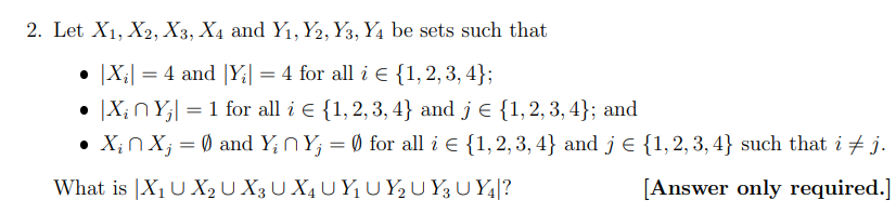 Solved 2. Let X1, X2, X3, X4 and Y1, Y2, Y3, Y4 be sets such | Chegg.com Solved 2. Let X1, X2, X3, X4 and Y1, Y2, Y3, Y4 be sets such | Chegg.com
