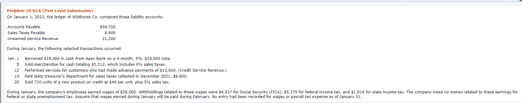 Solved Problem 10-01A (Part Level Submission) On January 1, | Chegg.com