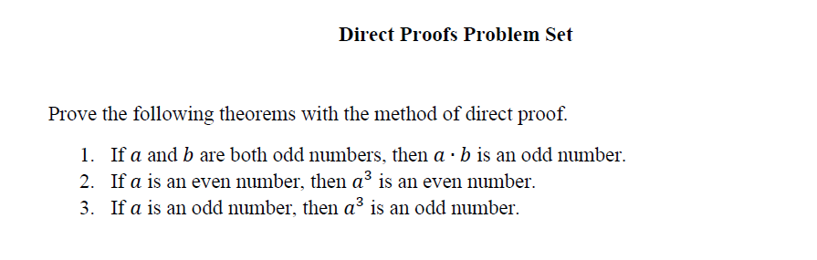 Solved Direct Proofs Problem Set Prove the following | Chegg.com
