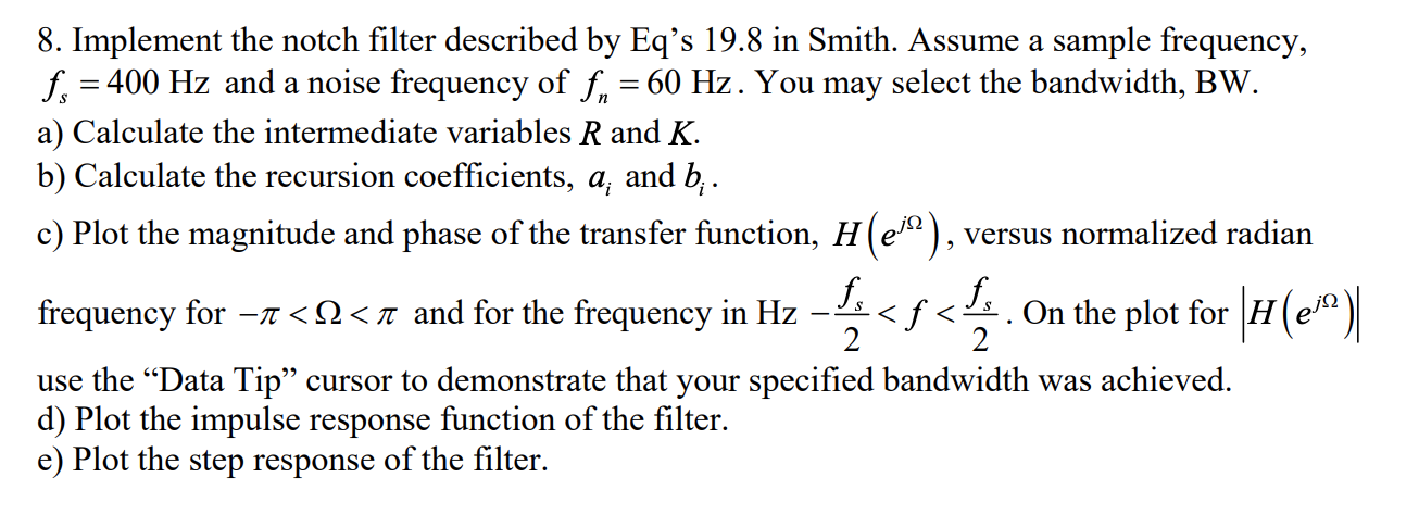 EQUATION 19-7 Band-pass filter. An example frequency | Chegg.com