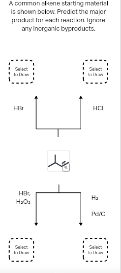 Solved A common alkene starting material is shown below. | Chegg.com