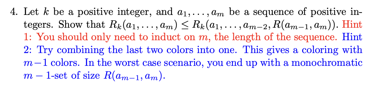 Solved Let k ﻿be a positive integer, and a1,dots,am ﻿be a | Chegg.com