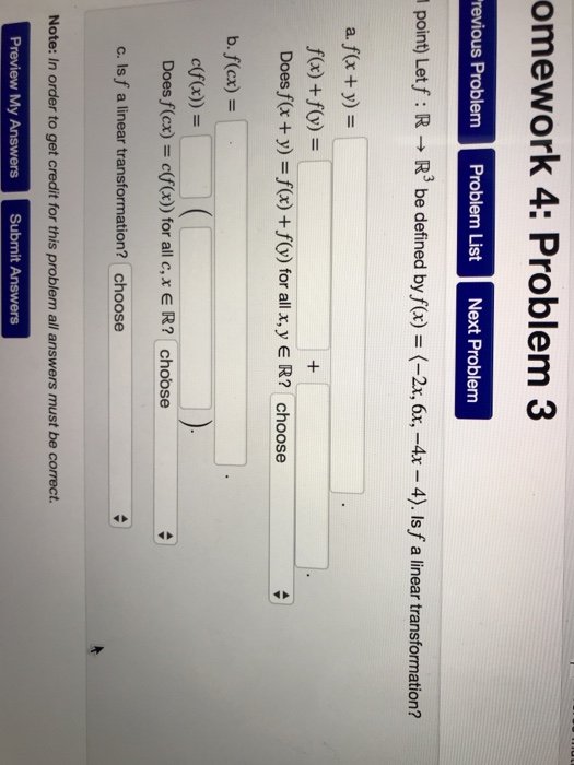 Solved omework 4: Problem 3 revious Problem Problem List | Chegg.com