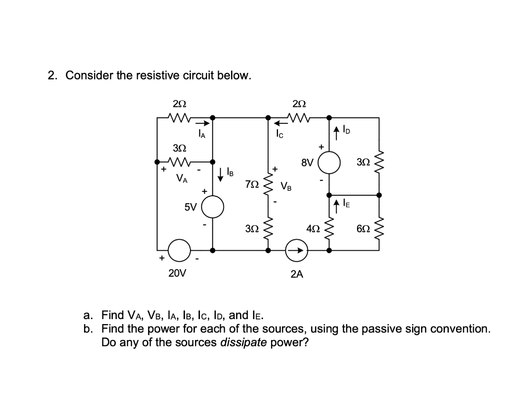 Solved 2. Consider the resistive circuit below. a. Find | Chegg.com