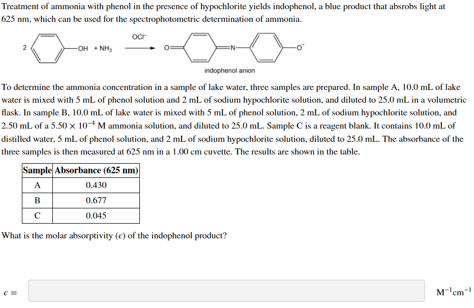 Solved Treatment of ammonia with phenol in the presence of | Chegg.com