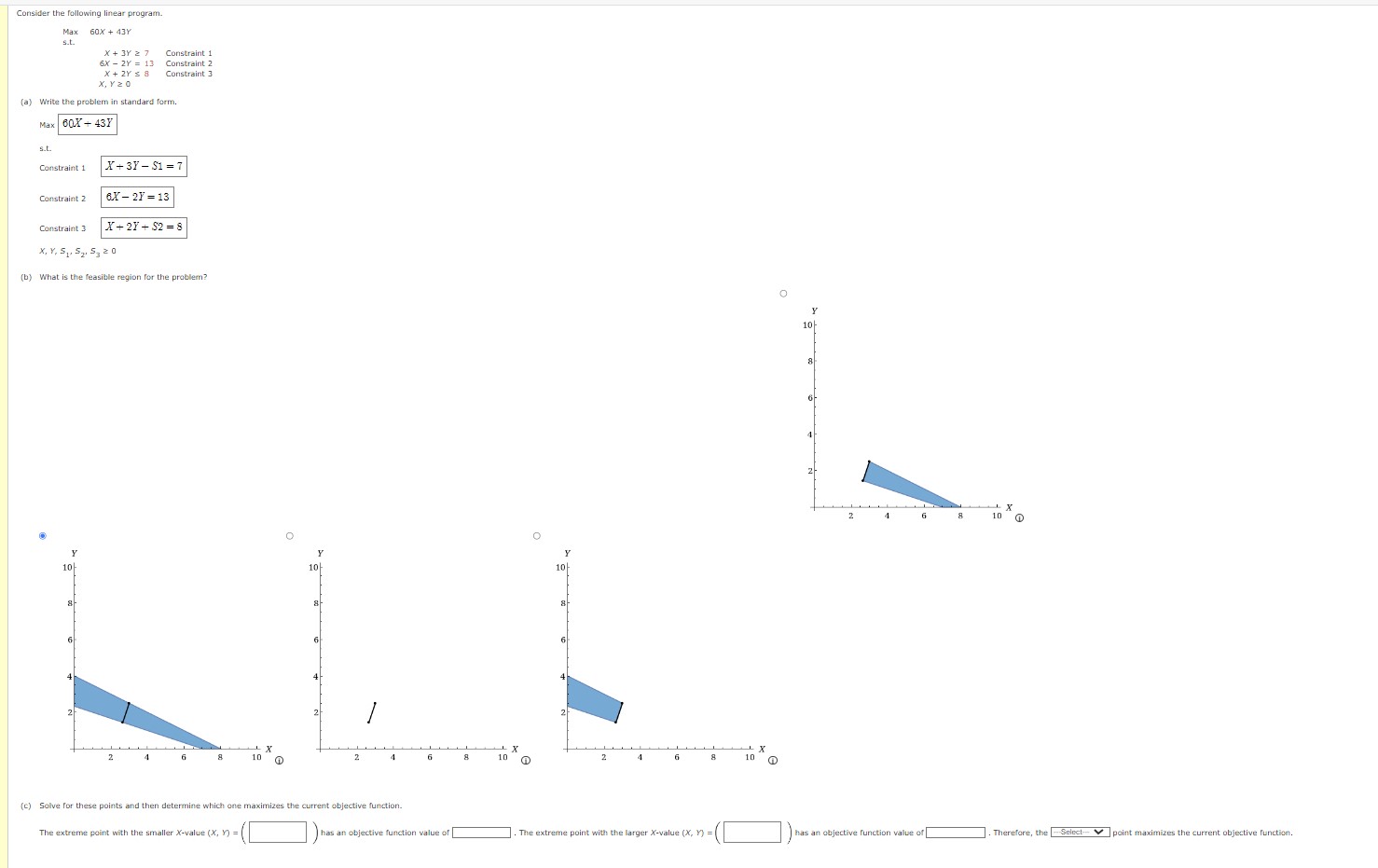 Solved Consider the following linear program. ﻿Max 60x+43Y, | Chegg.com