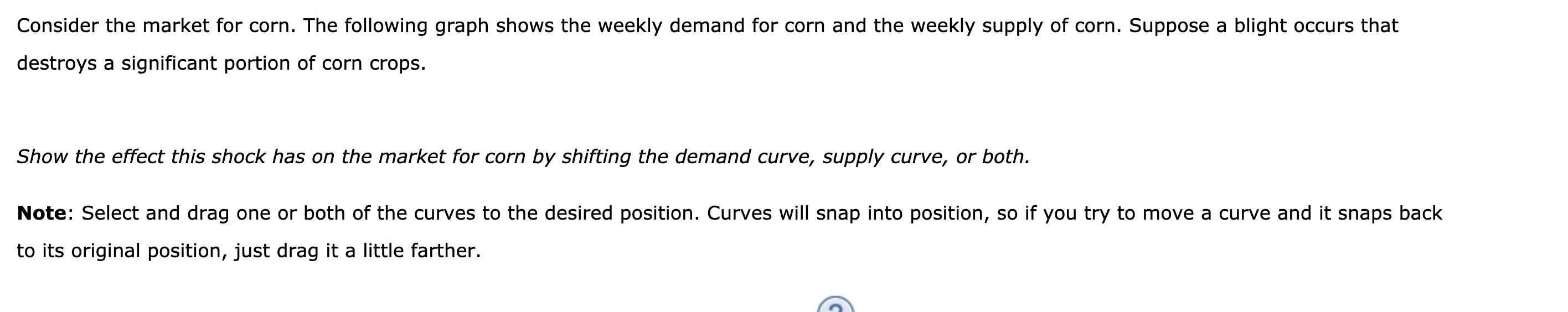 Solved Consider the market for corn. The following graph | Chegg.com