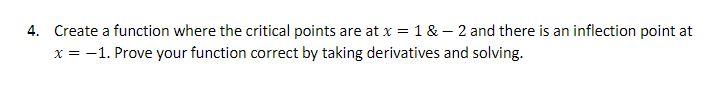4. Create a function where the critical points are at | Chegg.com