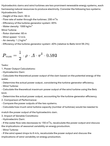 Solved Hydroelectric dams and wind turbines are two | Chegg.com