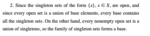 2. Since the singleton sets of the form { x }, x ∈ X | Chegg.com
