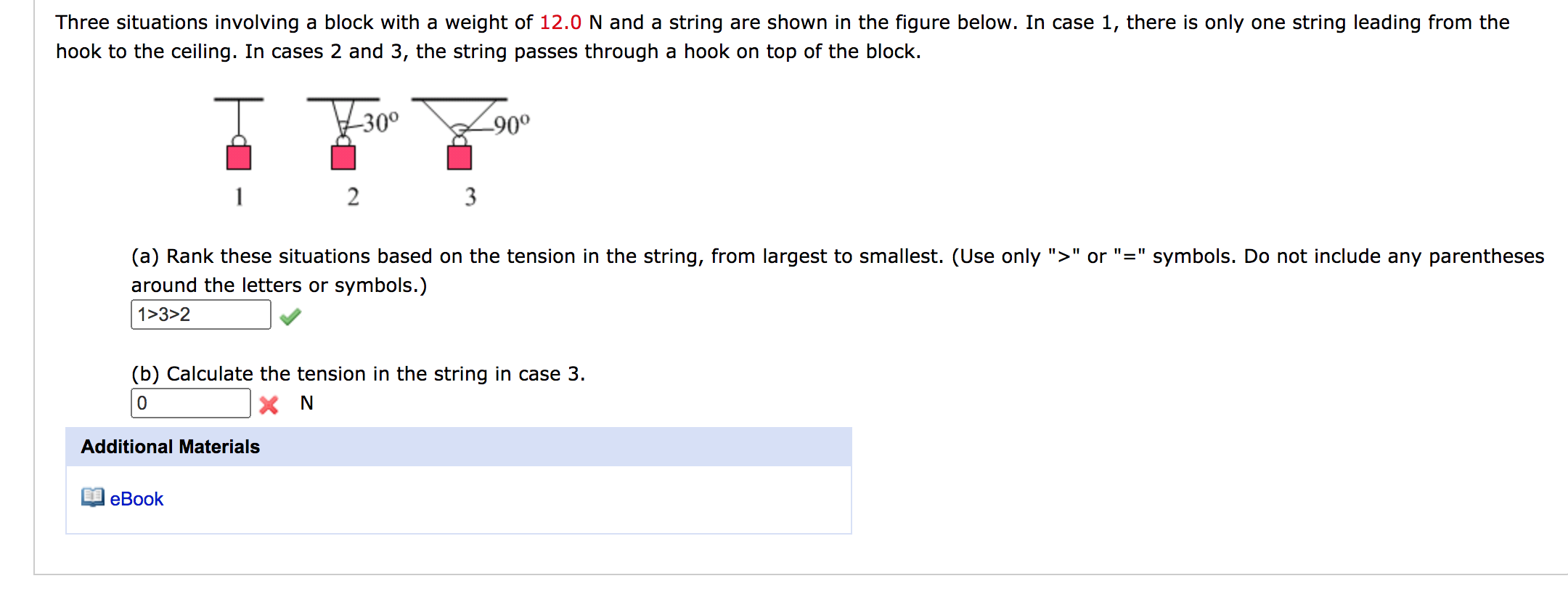 Solved Need help with B Three situations involving a block | Chegg.com