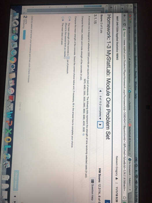 Solved Homework: 1-3 MyStatLab: Module One Problem Set | Chegg.com