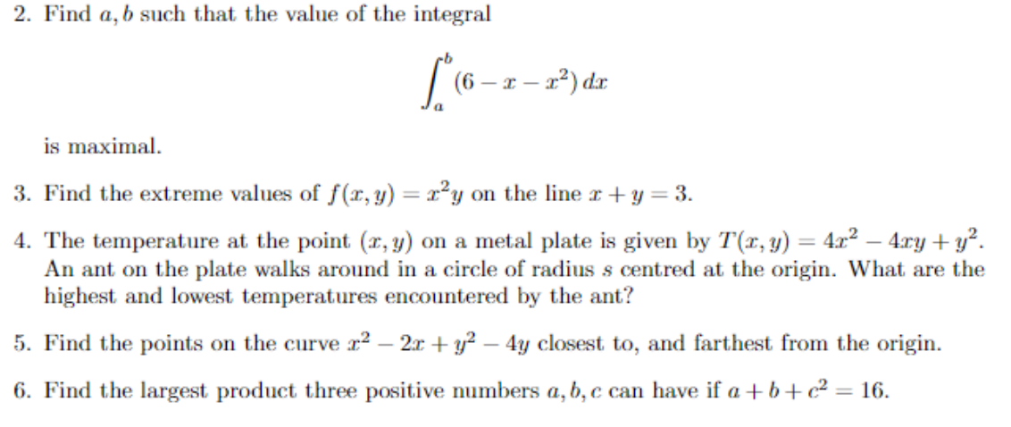 Solved 2. Find a,b such that the value of the integral | Chegg.com