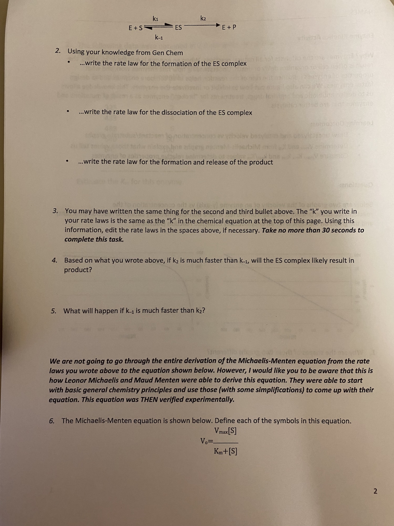 Solved 2. Using your knowledge from Gen Chem - ...write the | Chegg.com