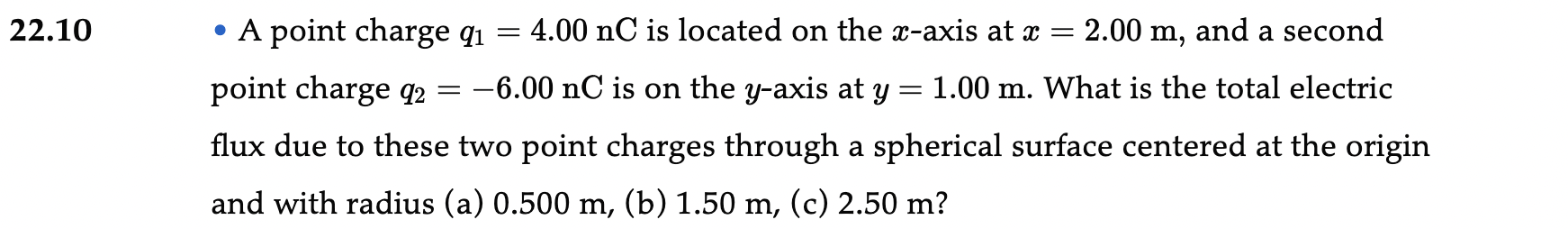 Solved 22.10 - ﻿A point charge q1=4.00nC is ﻿located on ﻿the | Chegg.com