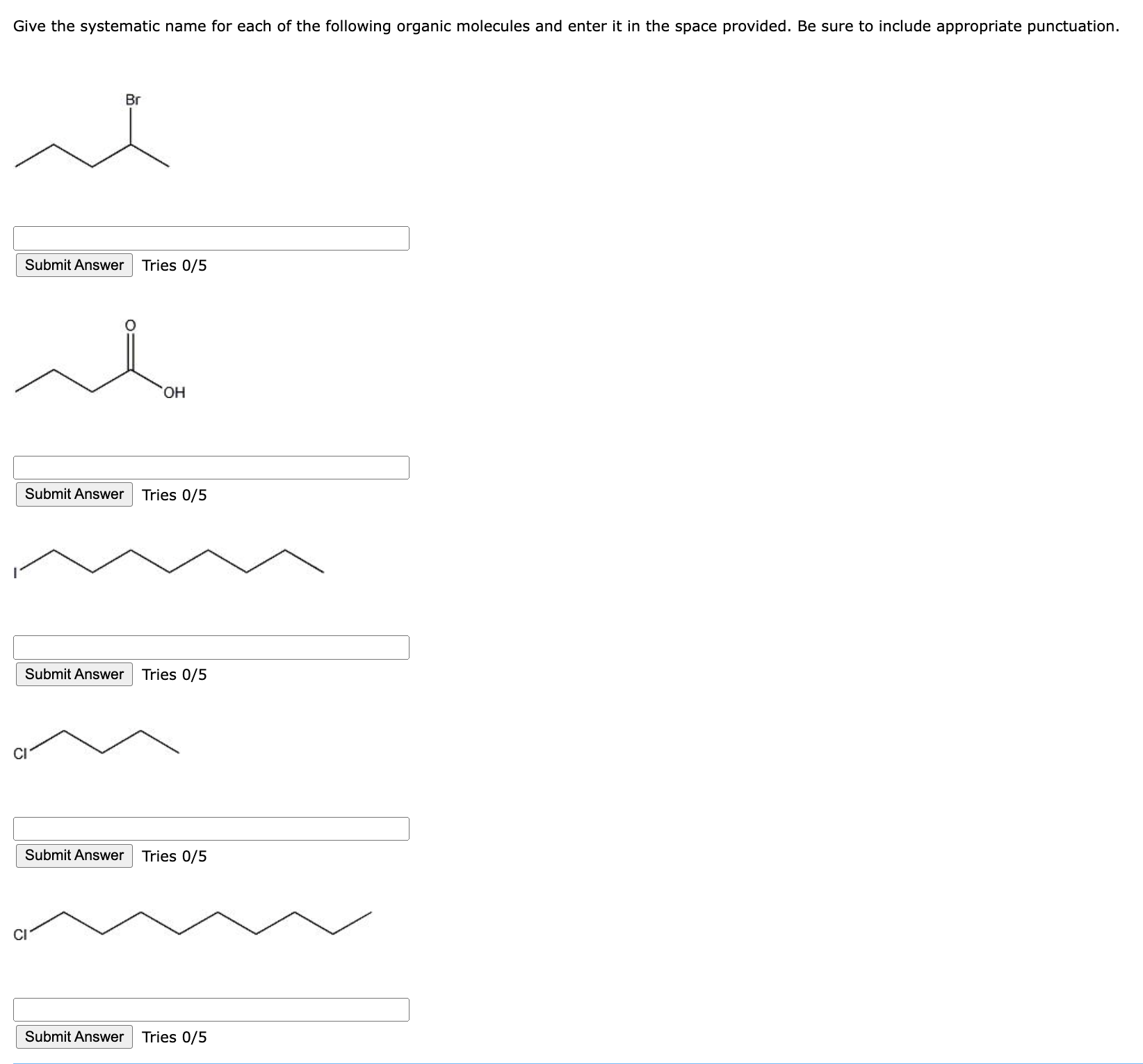 Solved Give the systematic name for each of the following | Chegg.com