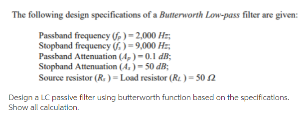 i) Use Bennett’s formula to generate the component | Chegg.com