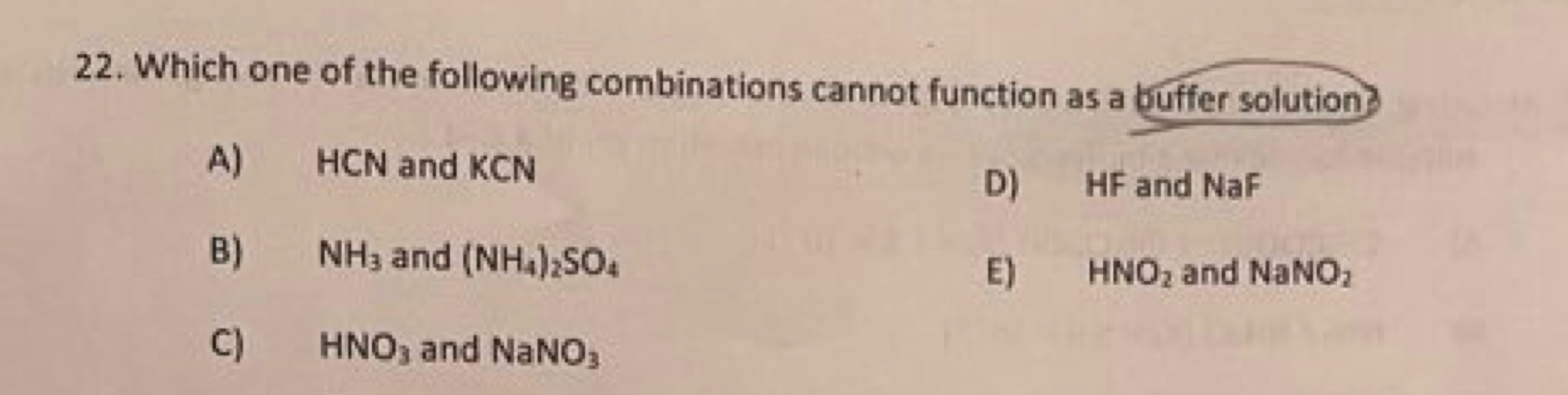 Solved Which one of ﻿the following combinations cannot | Chegg.com