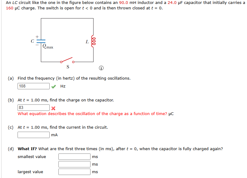 Solved An LC ﻿circuit like the one in ﻿the figure below | Chegg.com
