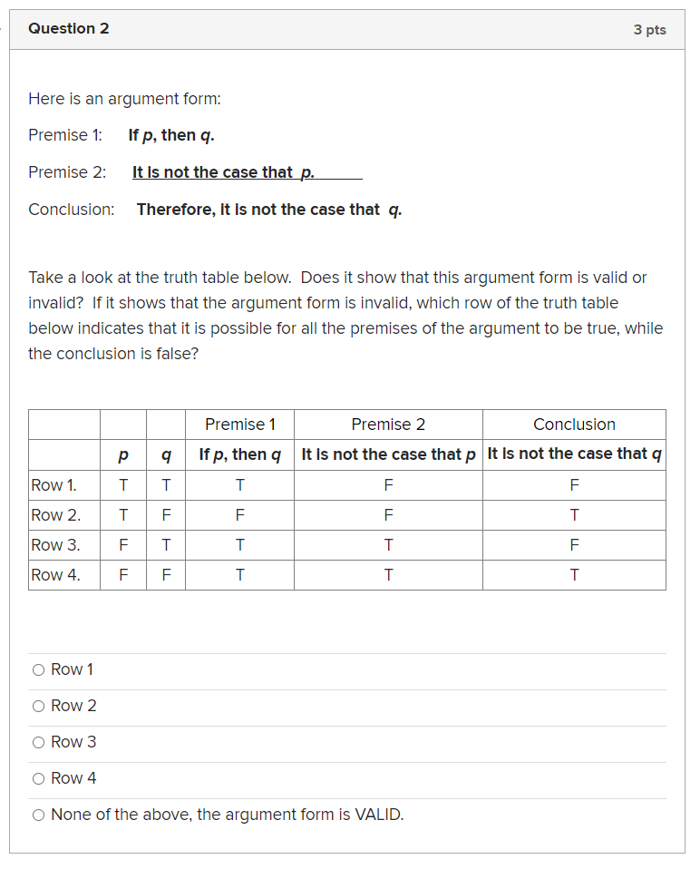 Solved Here is an argument form: Premise 1: If p, then q. | Chegg.com