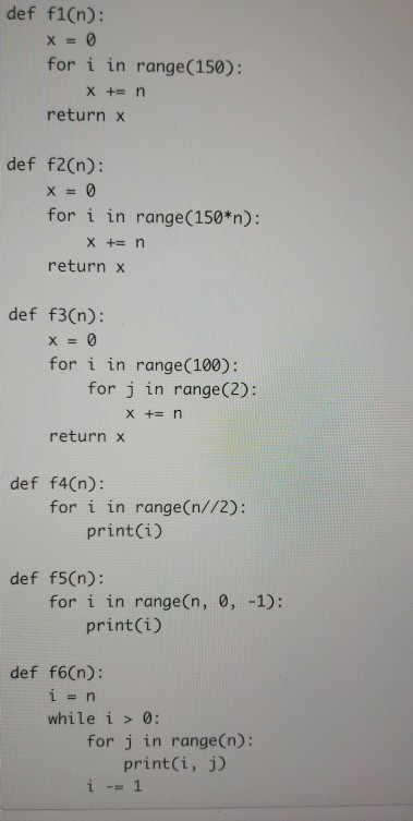 Solved What is the runtime complexity of each function | Chegg.com