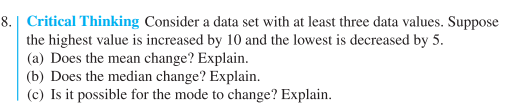 Solved Critical Thinking Consider a data set with at least | Chegg.com