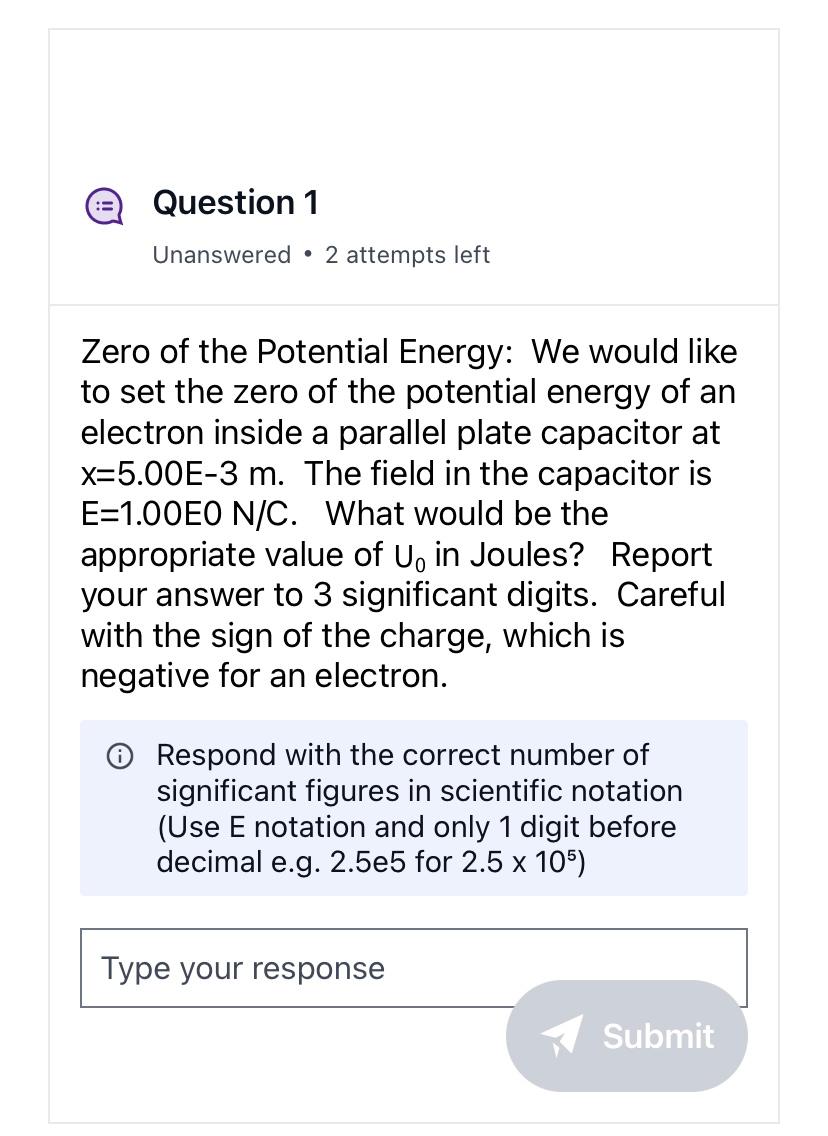 Solved Zero of the Potential Energy: We would like to set | Chegg.com