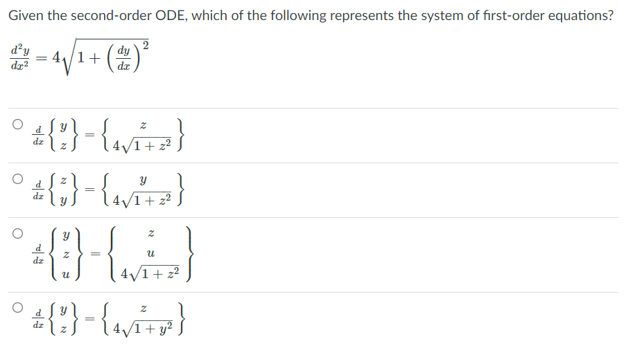 Solved Given the second-order ODE, which of the following | Chegg.com