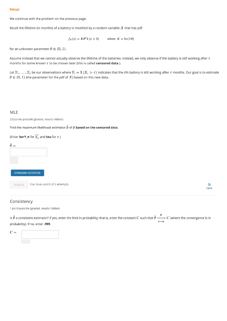 Solved Setup: We continue with the problem on the previous | Chegg.com