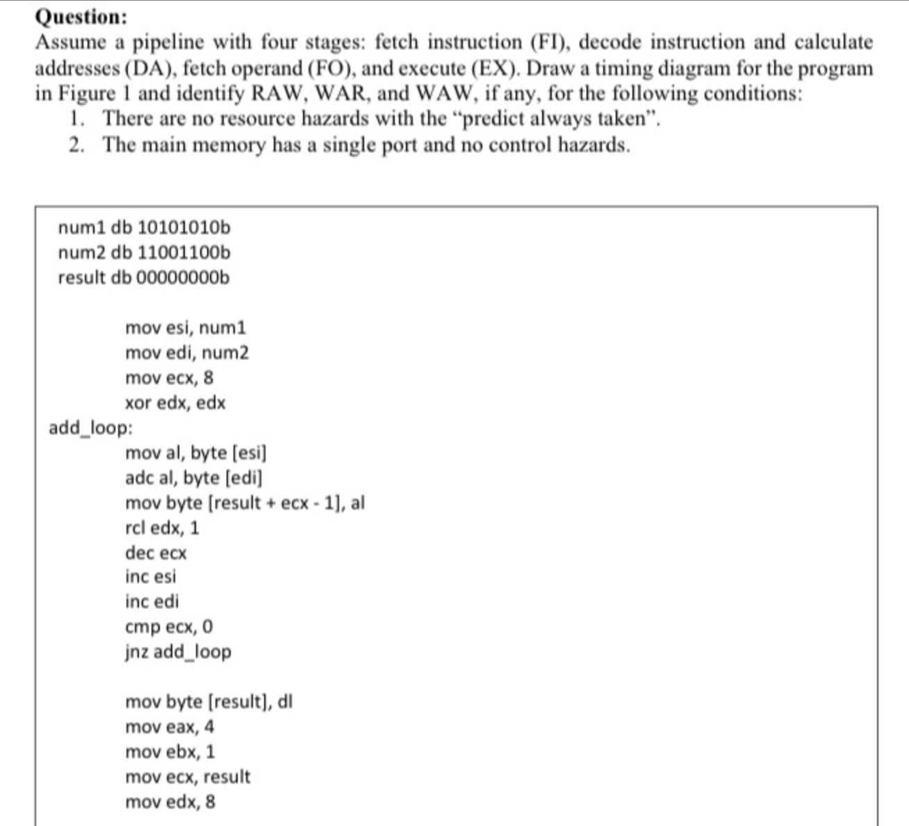 Solved Question Assume A Pipeline With Four Stages Fetch