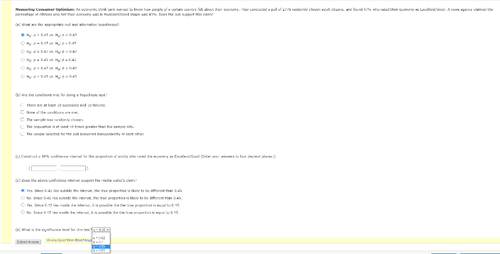 Solved Measuring Consumer Optimism: An economic think tank | Chegg.com
