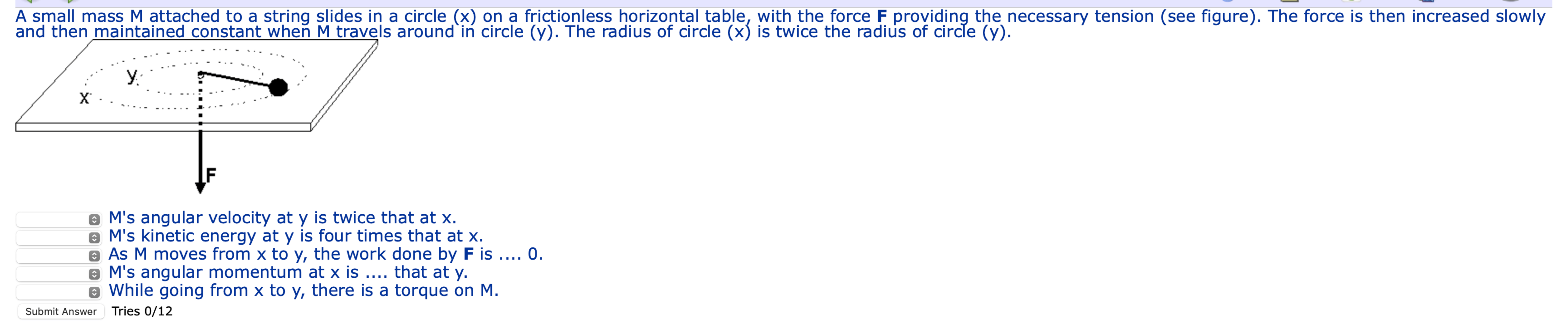 Solved A small mass M attached to a string slides in a | Chegg.com