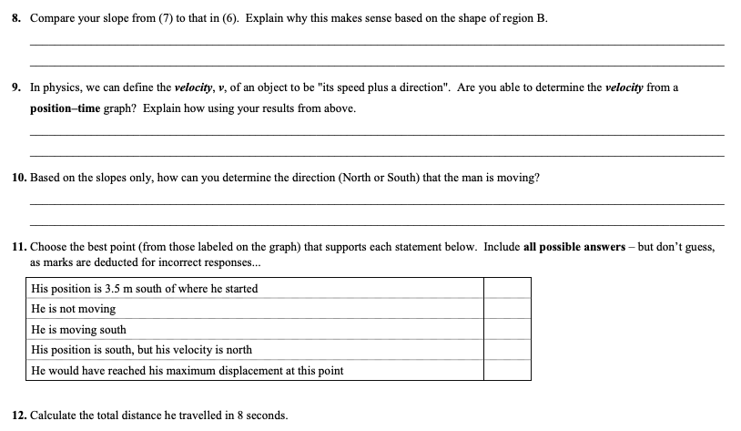 Solved Use the position versus time graph below to answer | Chegg.com