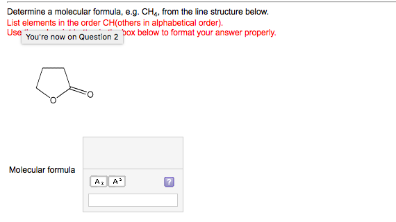 Solved Determine a molecular formula, e.g. CH., from the | Chegg.com