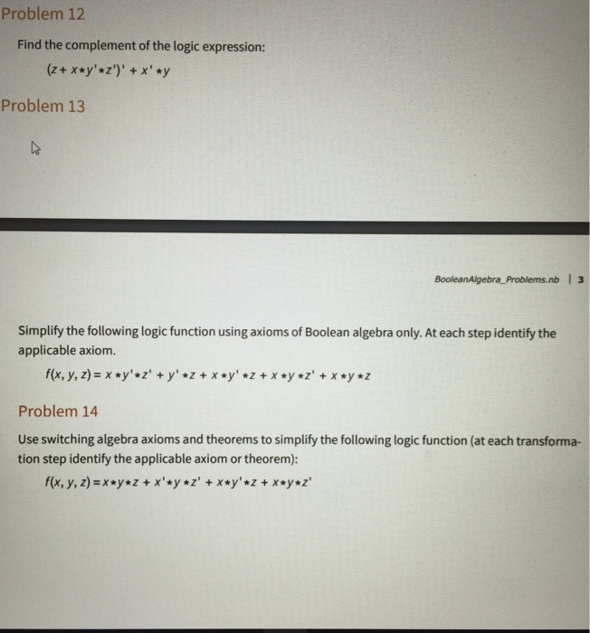 Solved Problem 12 Find the complement of the logic | Chegg.com