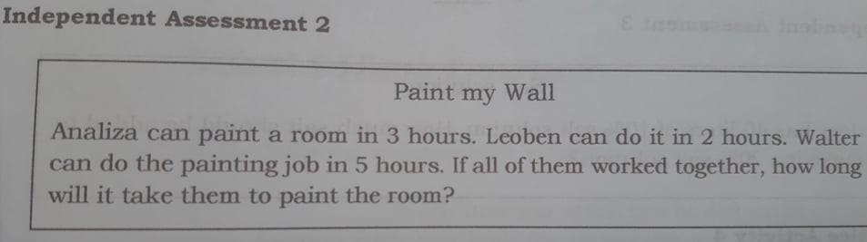 Solved Independent Assessment 2 Paint my Wall Analiza can | Chegg.com