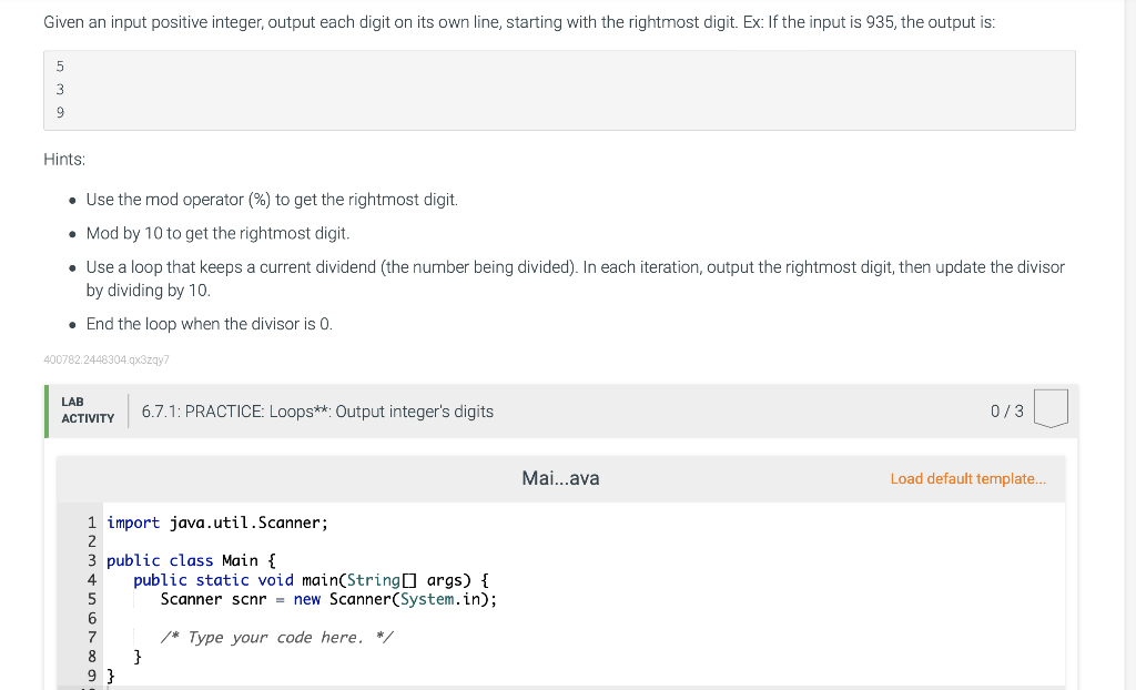 Solved Given An Input Positive Integer Output Each Digit On 