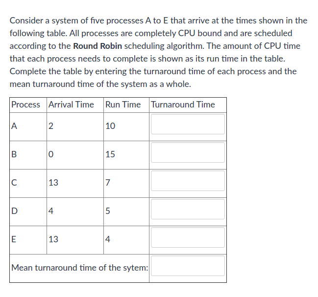 Solved Consider a system of five processes A to E that | Chegg.com