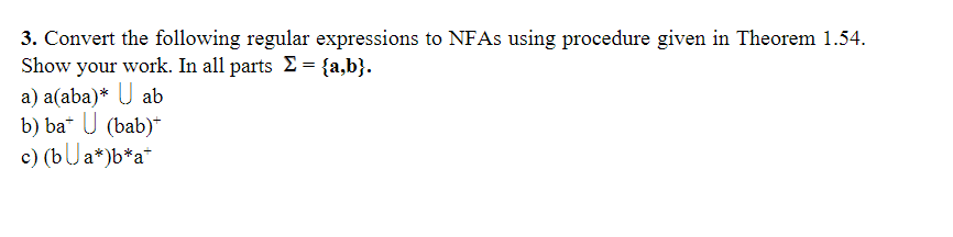 Convert the following regular expressions to NFAs | Chegg.com