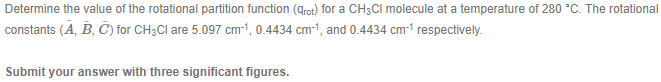 Solved Determine the value of the rotational partition | Chegg.com